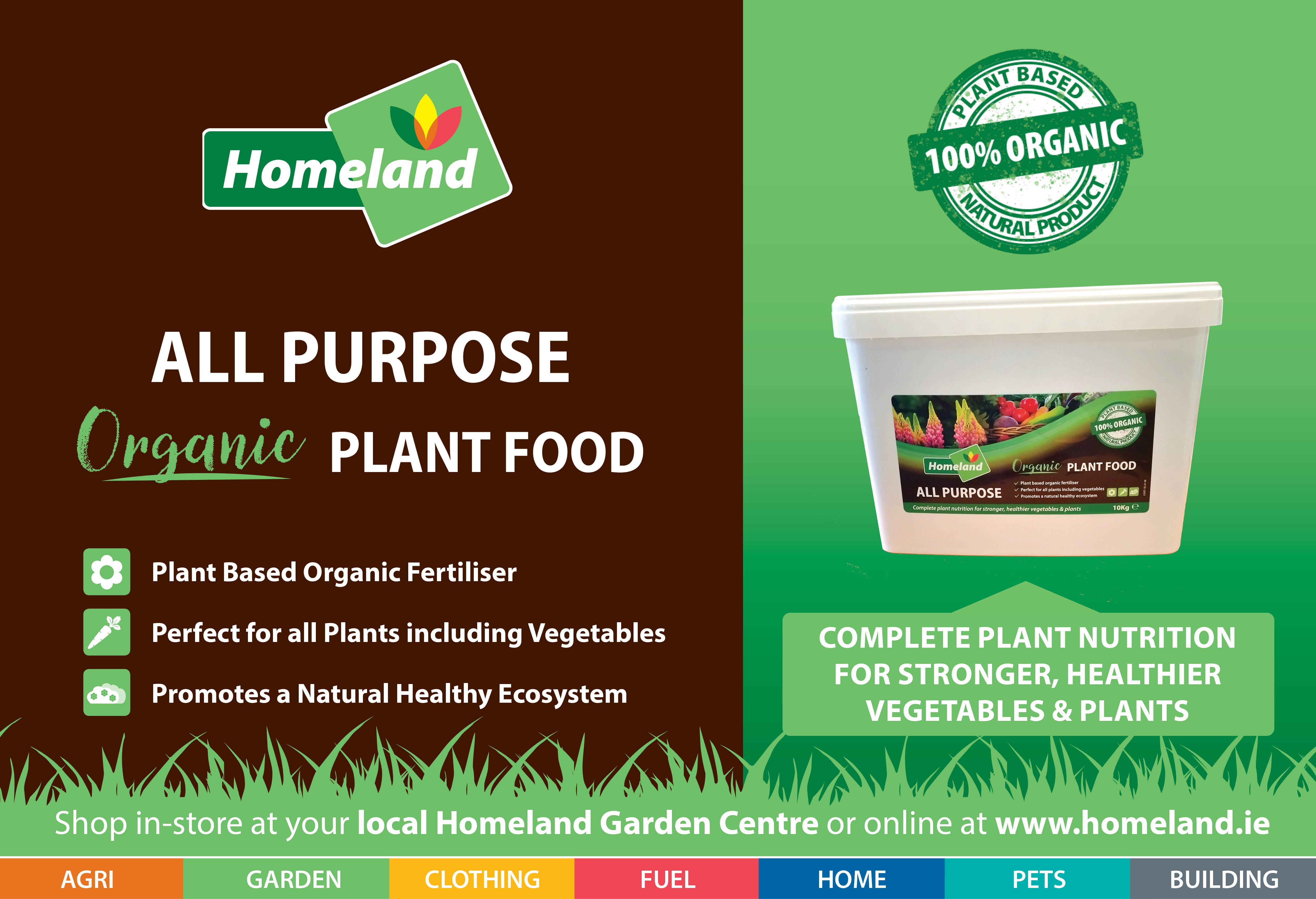 NEW PRODUCT - Homeland Organic All Purpose Plant Food – homeland-ie
