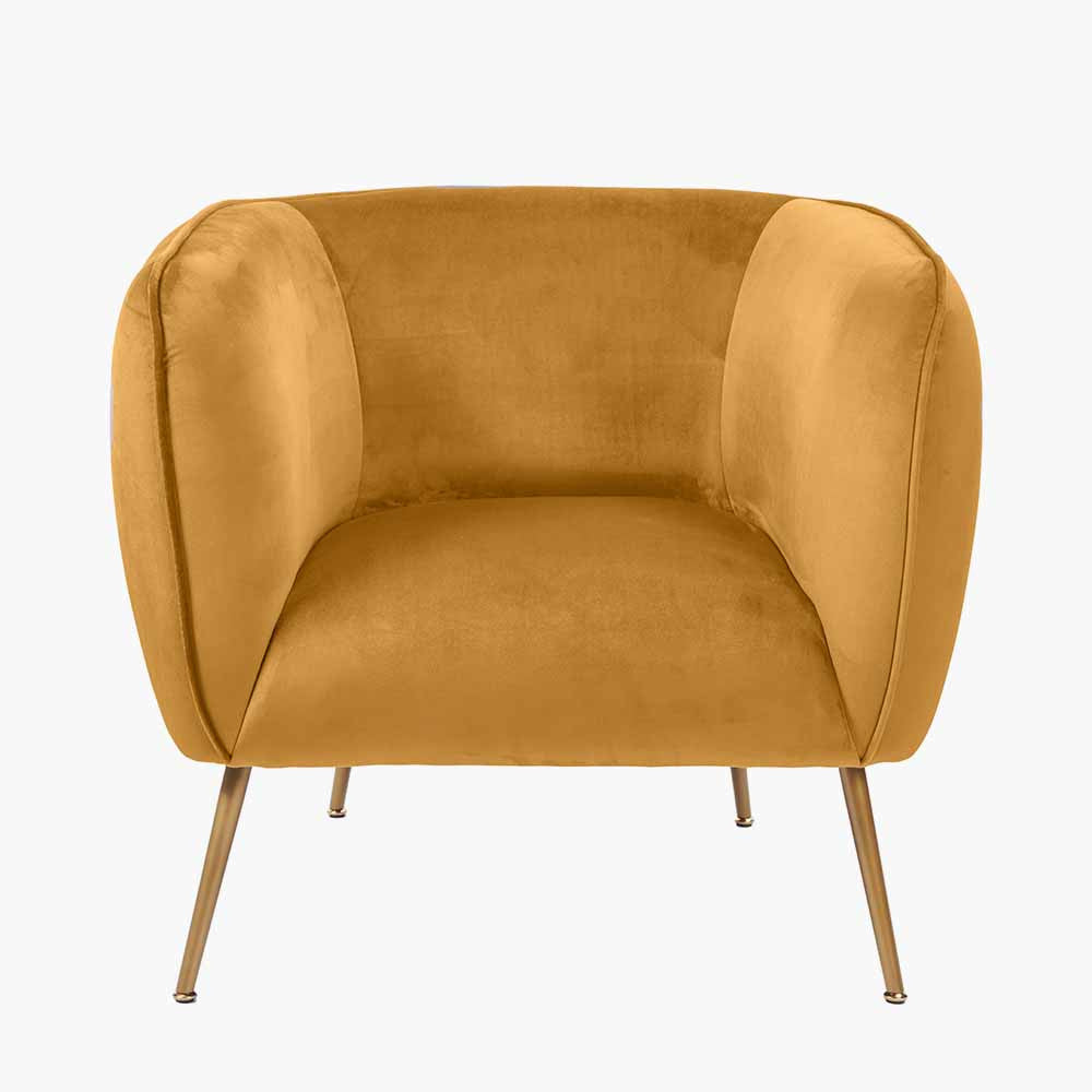 Lucca Gold Velvet and Metal Armchair – homeland-ie